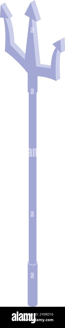 Trident poseidon neptune god weapon is standing up in this isometric ...