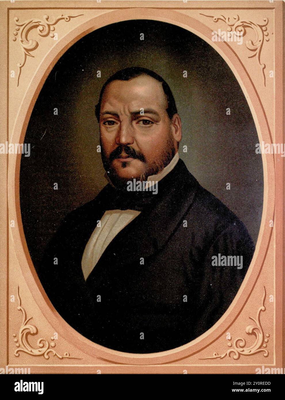 General Don Ignacio Comonfort. Vintage historical Mexican Portrait 19th ...