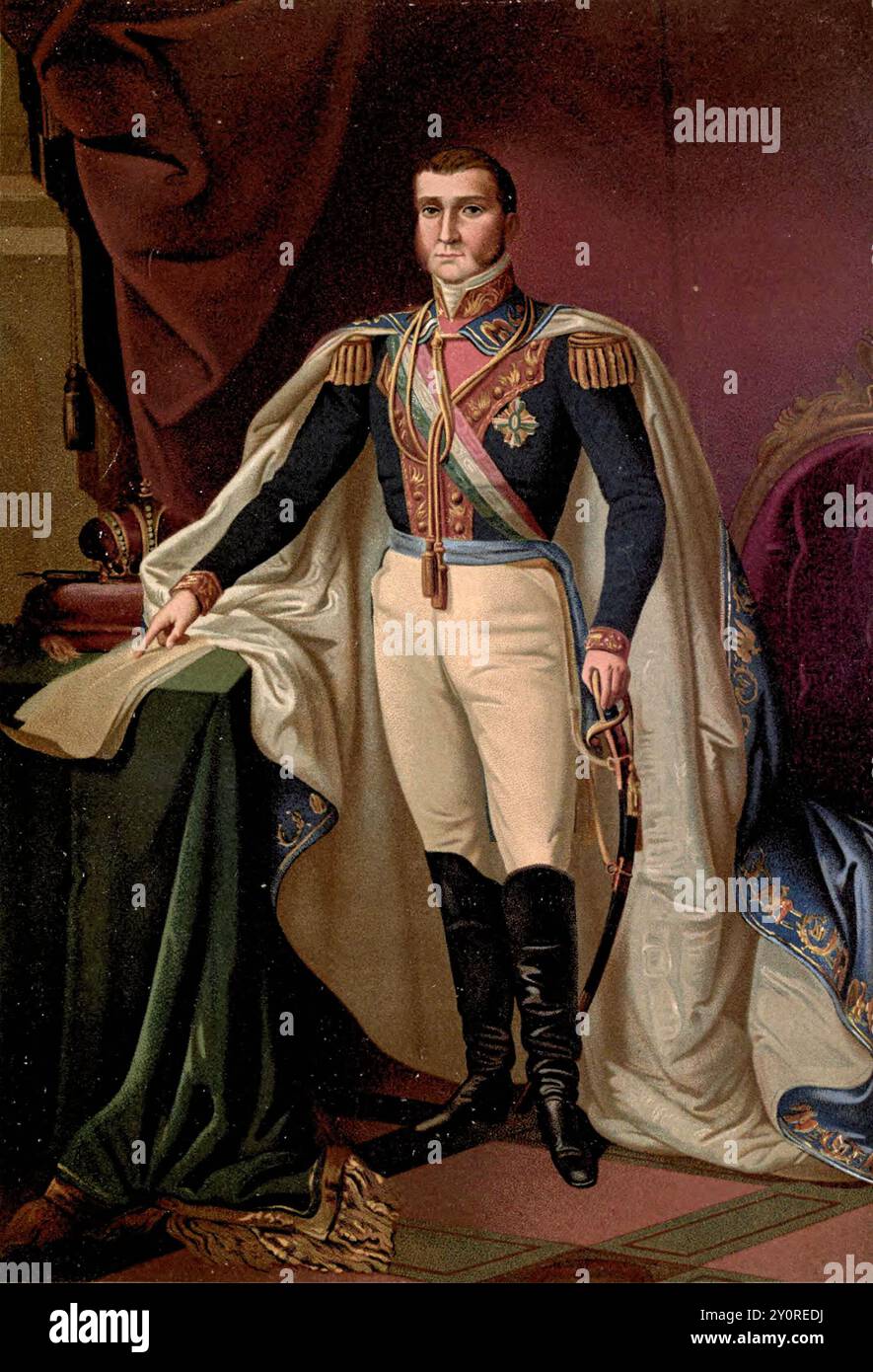 Emperor Agustín de Iturbide. Vintage historical Mexican Portrait 19th ...