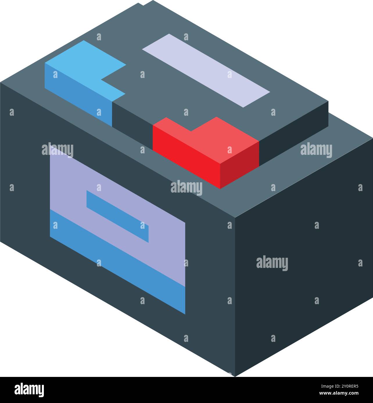 Isometric car battery, providing power for automobile starting system ...