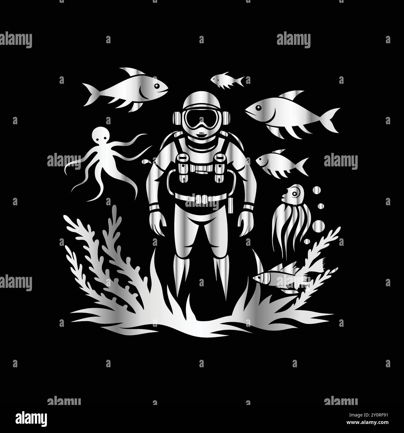 Scuba diving logo is a dynamic and professional logo design featuring ...