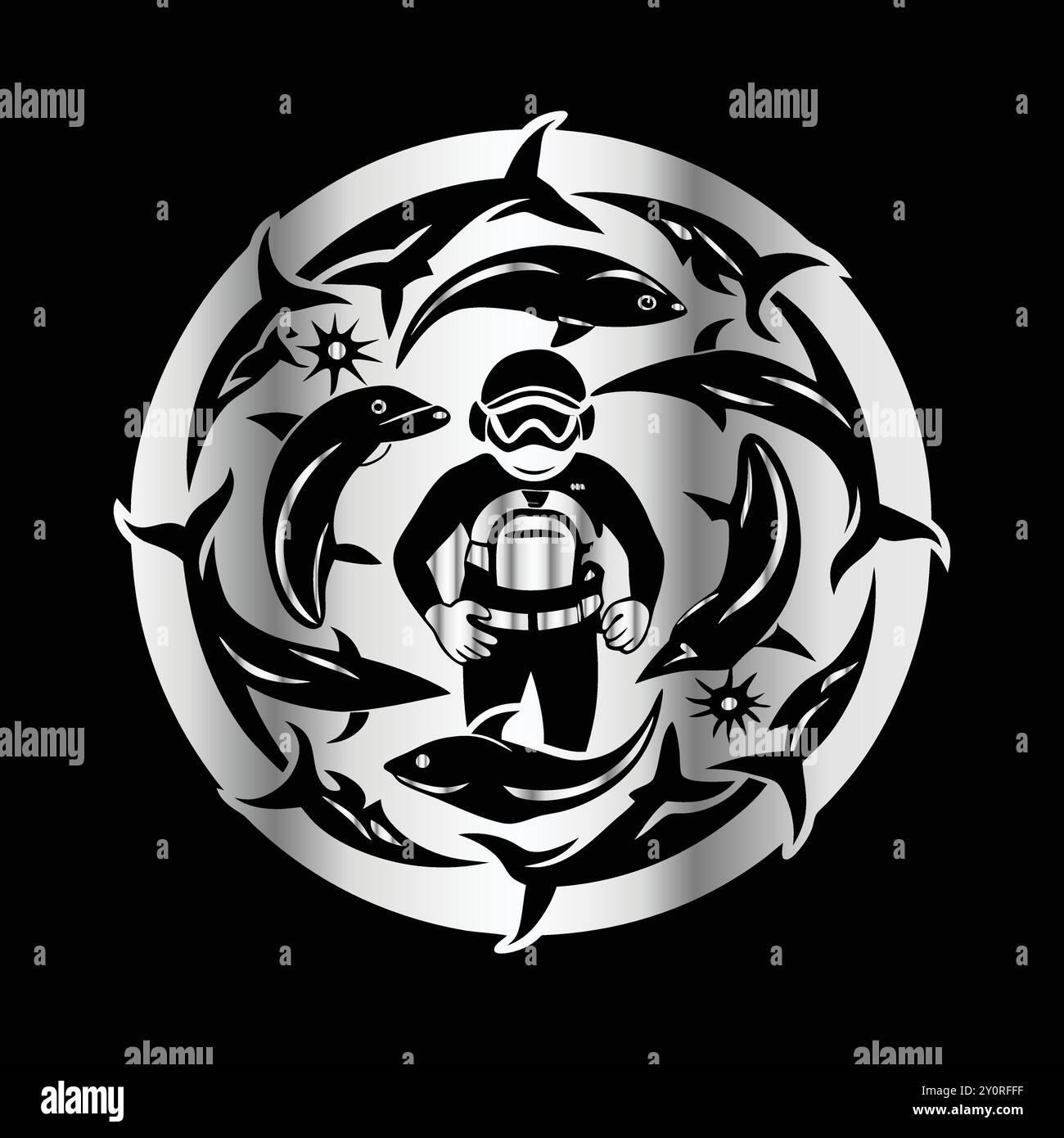 Scuba diving logo is a dynamic and professional logo design featuring ...