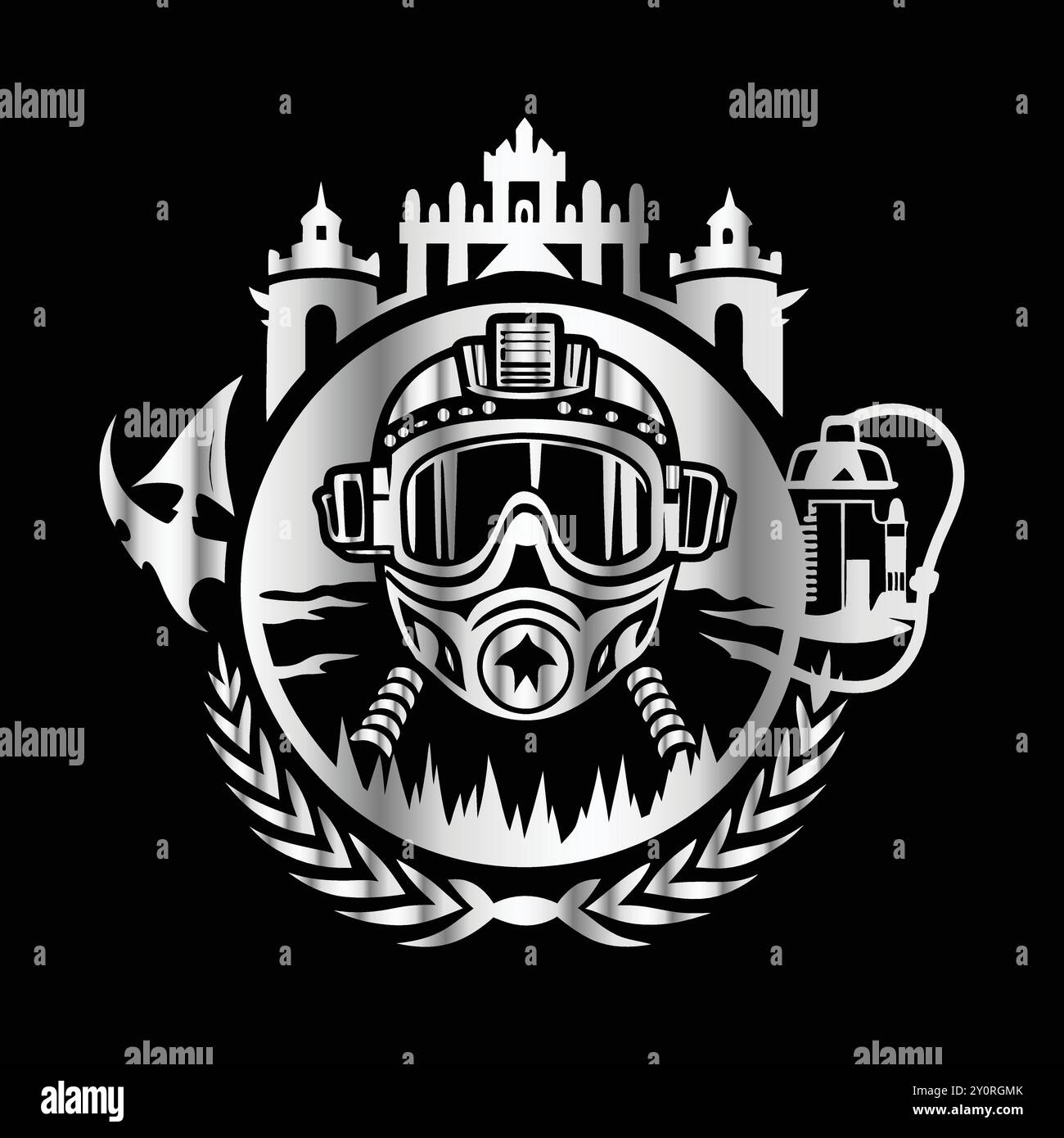 Scuba diving logo is a dynamic and professional logo design featuring ...