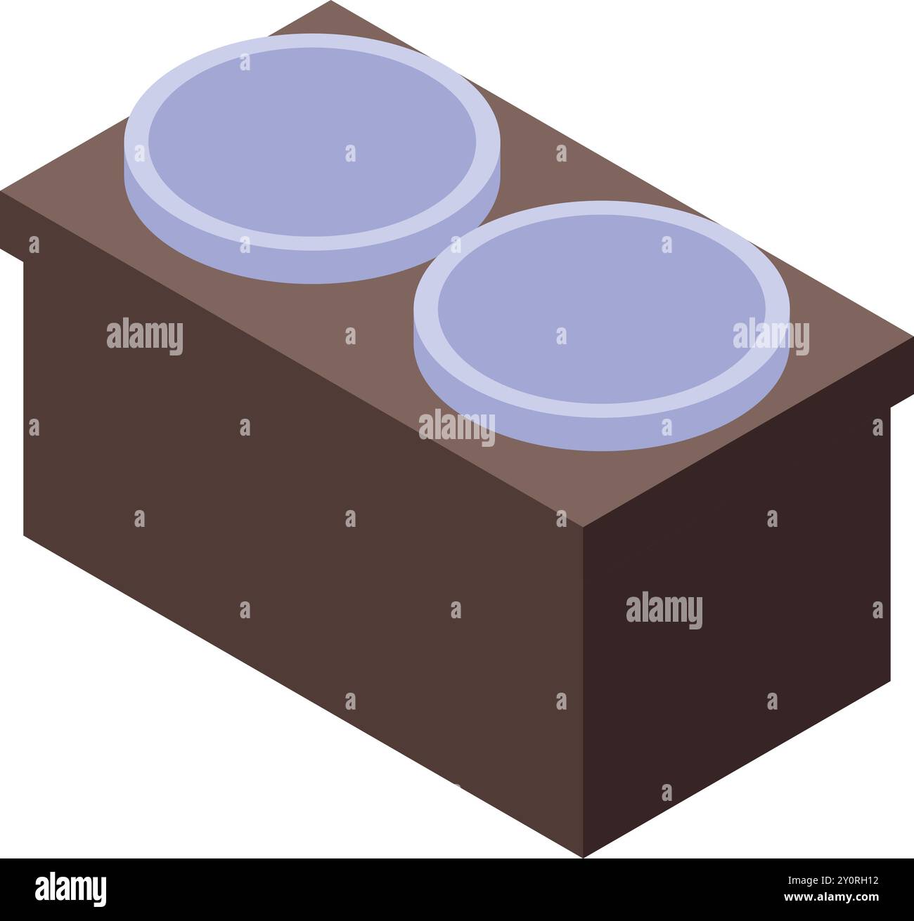 Double boiler pot warming food on a stovetop in isometric view Stock ...