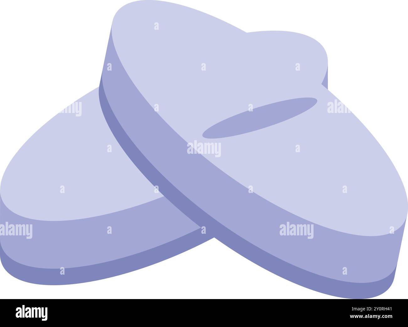 3d illustration of two oval tablets forming an x shape, representing ...