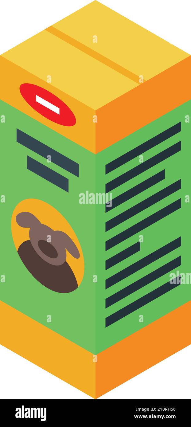 Isometric dog food packaging showing nutritional information, great ...