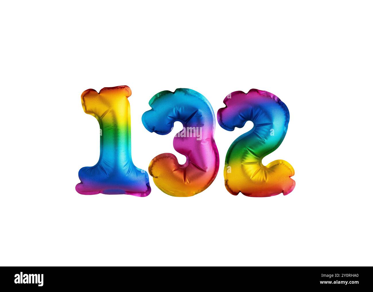 Multicolor balloon number 132 anniversary. Happy birthday ...