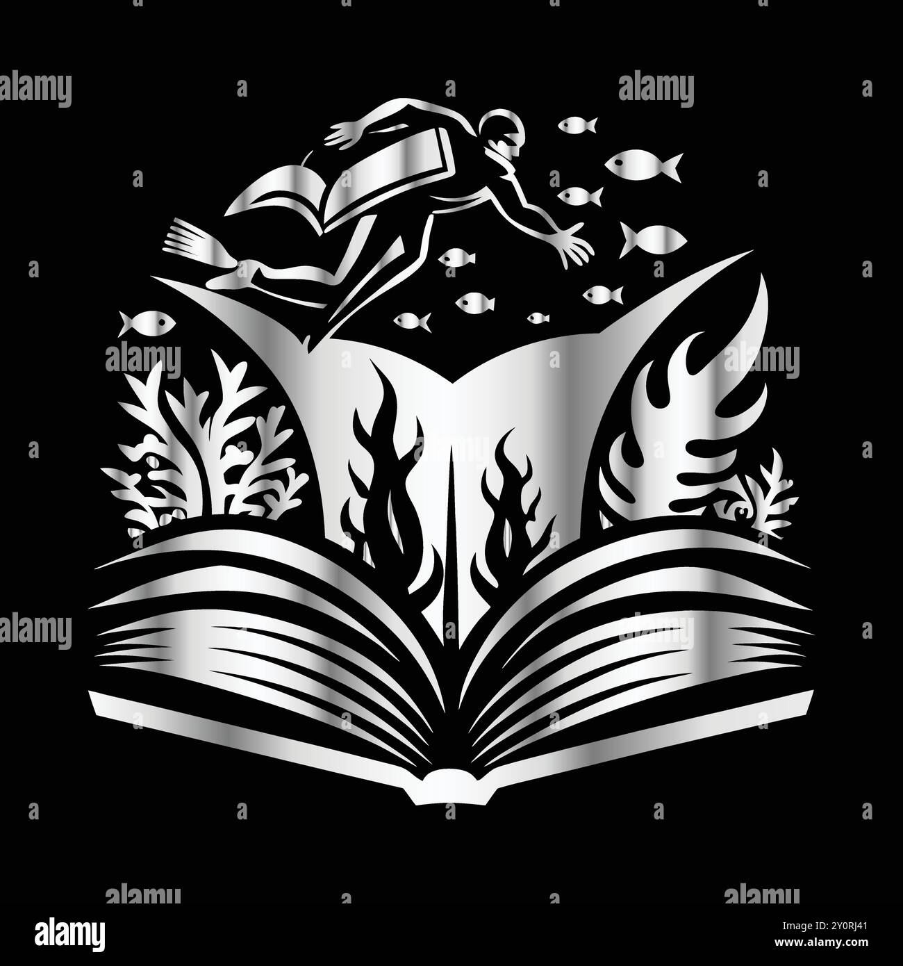 Logo for scuba diving on an isolated background. Vector logo or icon ...