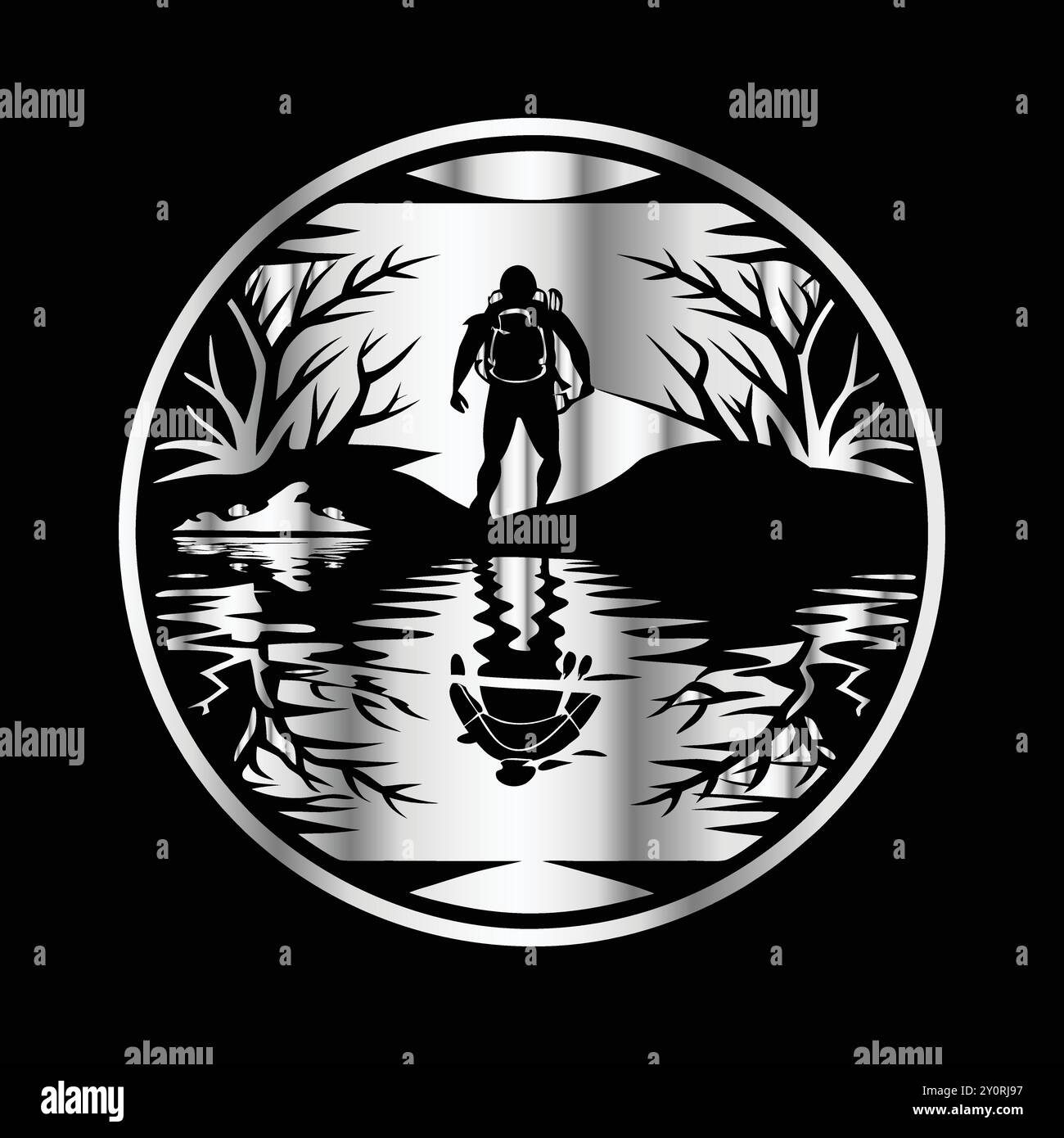 Logo for scuba diving on an isolated background. Vector logo or icon ...