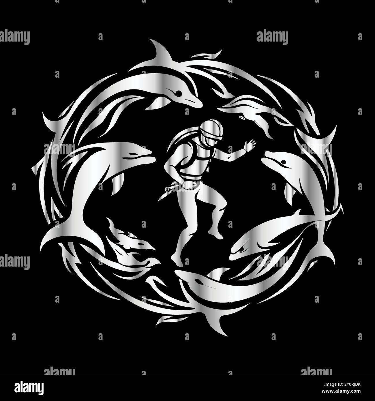 Logo for scuba diving on an isolated background. Vector logo or icon ...