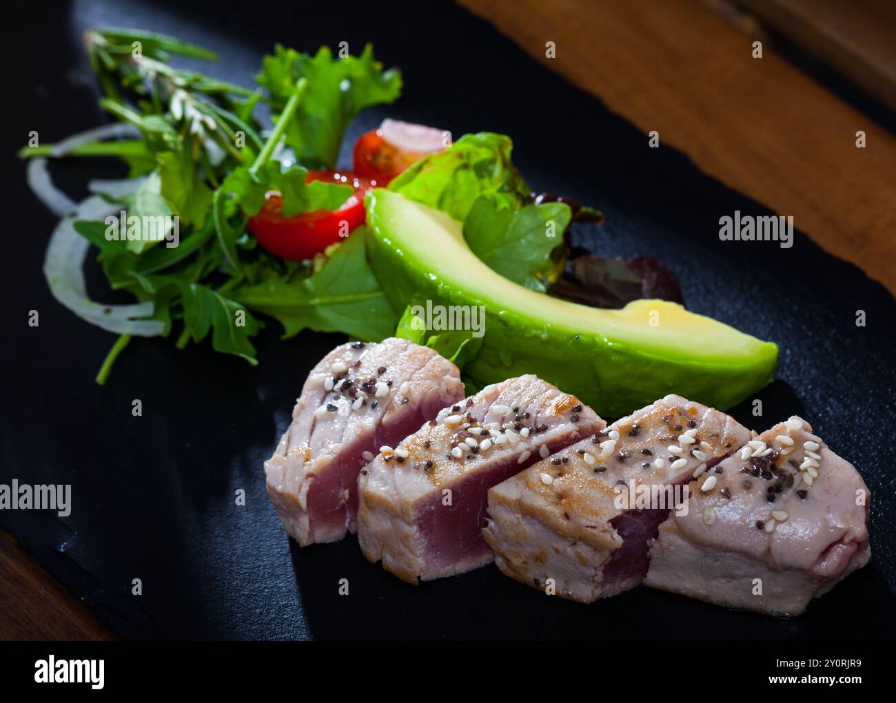 Lightly roasted tuna fillet Stock Photo - Alamy