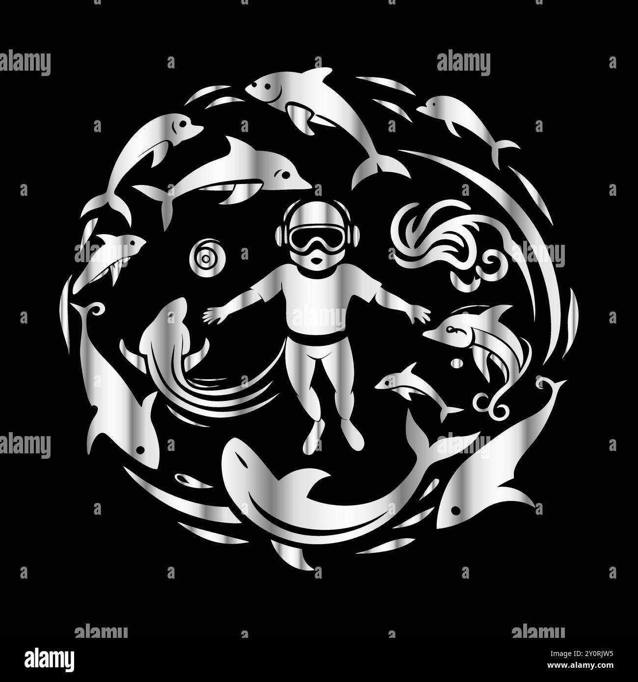 Logo for scuba diving on an isolated background. Vector logo or icon ...