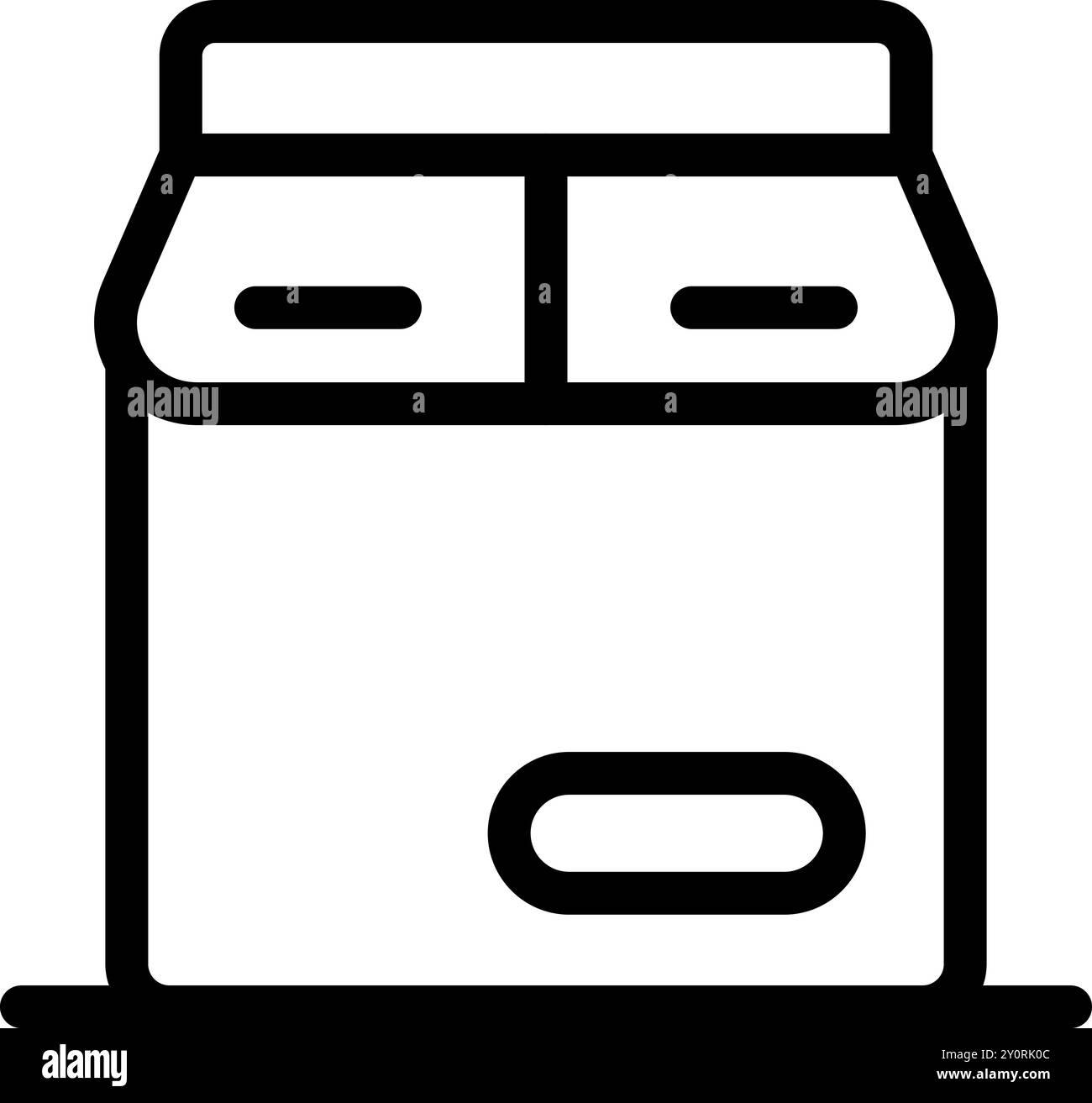 Simple and minimal line icon of a professional double compartment deep ...