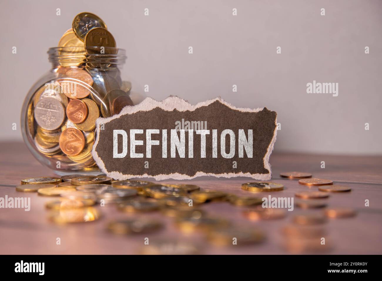 Definition word written on wood block. Definition text on wooden table ...