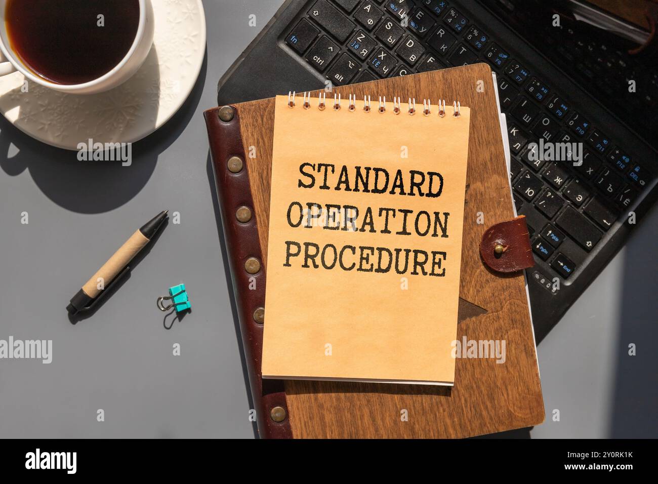 Text STANDARD OPERATION PROCEDURE on sticky notes with copy space and ...