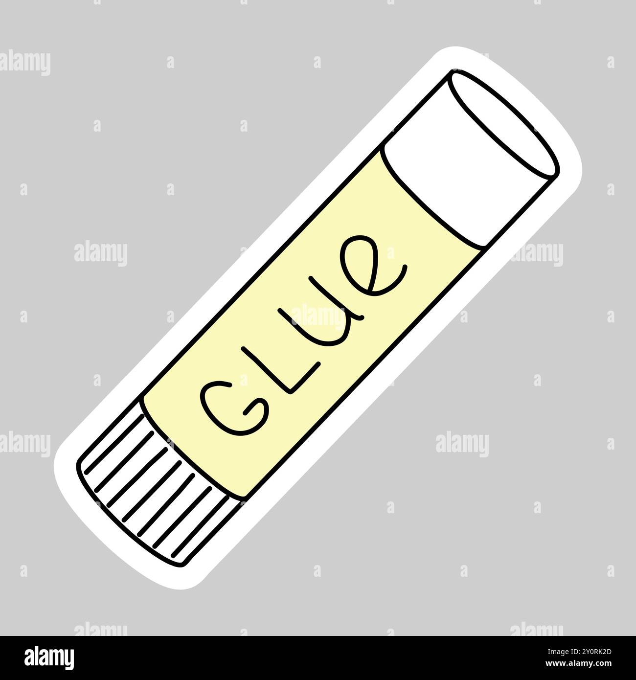 Sticker with glue stick tube, doodle style vector illustration Stock ...
