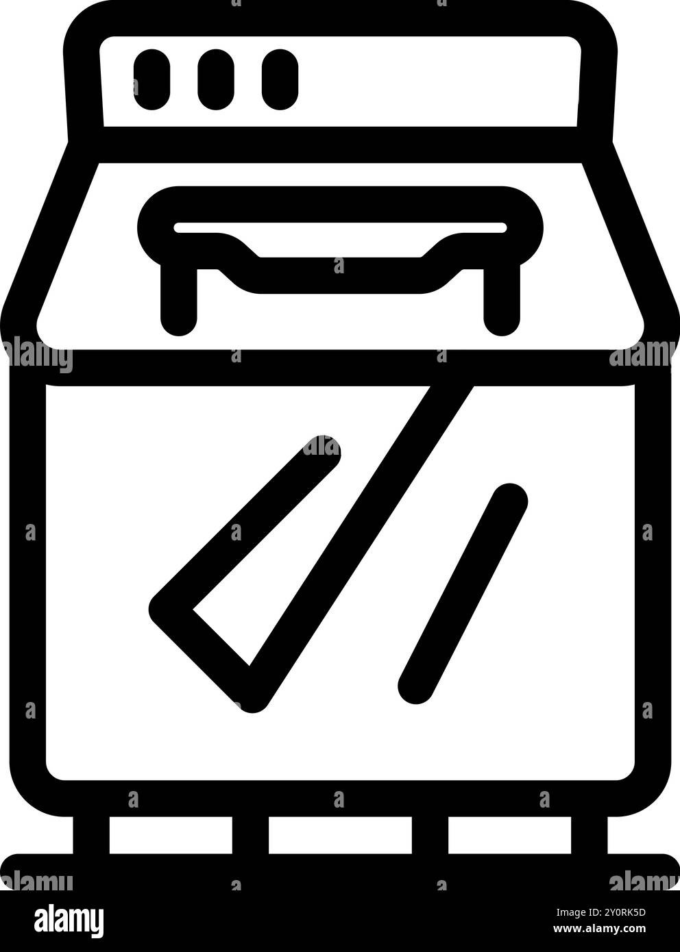 Dishwasher showing clean dishes inside icon, outline style Stock Vector ...