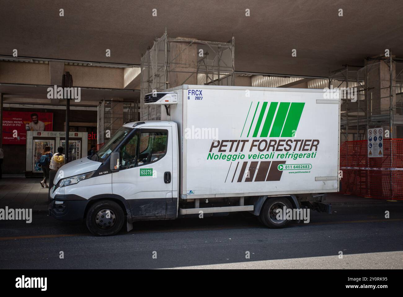 FLORNCE, ITALY - JUNE 15, 2024: Logo of Petit Forestier on refrigerated ...