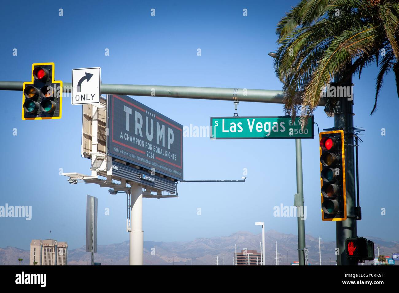 LAS VEGAS, USA - AUGUST 18, 2024: giant Donald Trump Billboard on Las ...