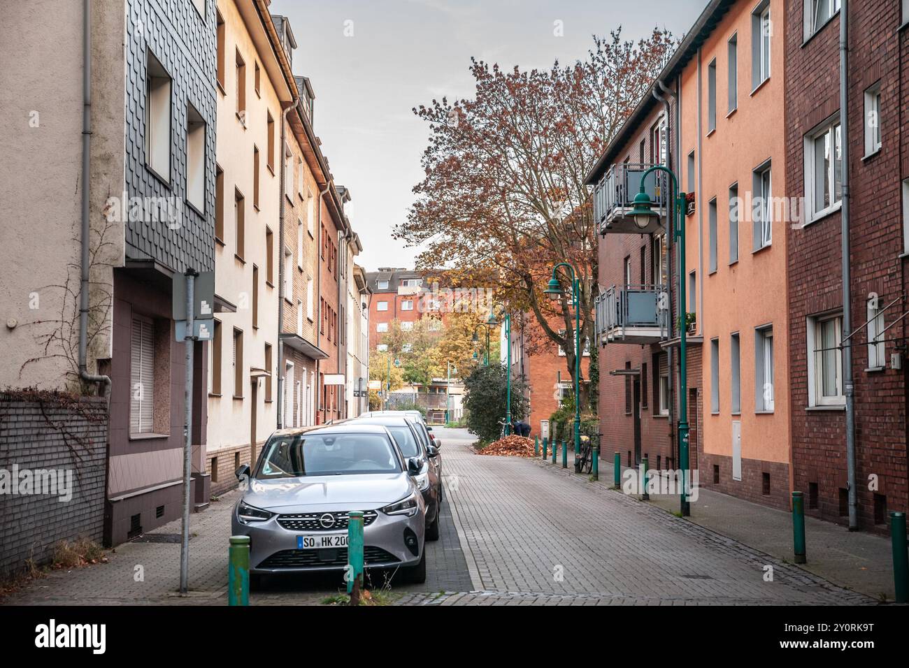 DUISBURG, GERMANY - NOVEMBER 11, 2022: typical german suburban street ...
