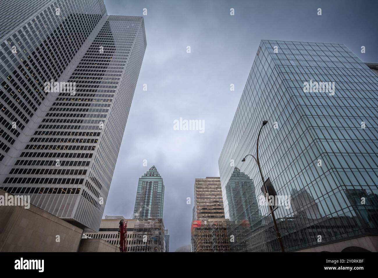 Typical North American central business district with modern ...