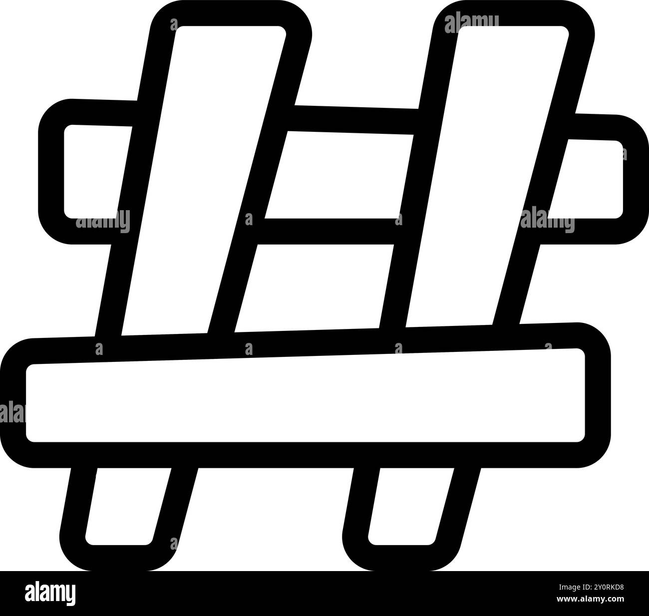 Black hashtag symbol is isolated on a white background, representing ...