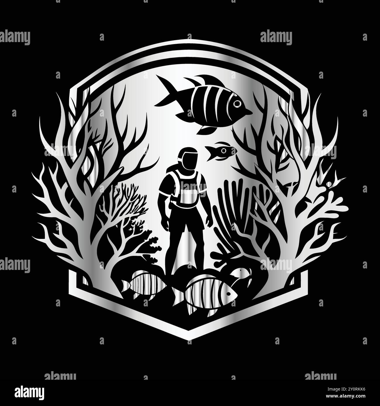 Logo for scuba diving on an isolated background. Vector logo or icon ...