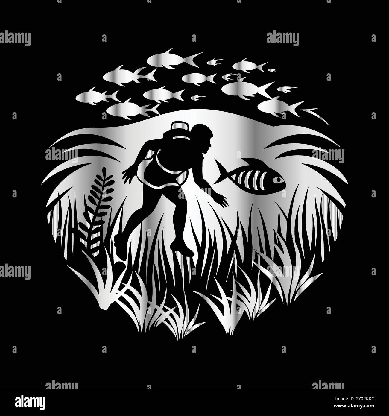 Logo for scuba diving on an isolated background. Vector logo or icon ...