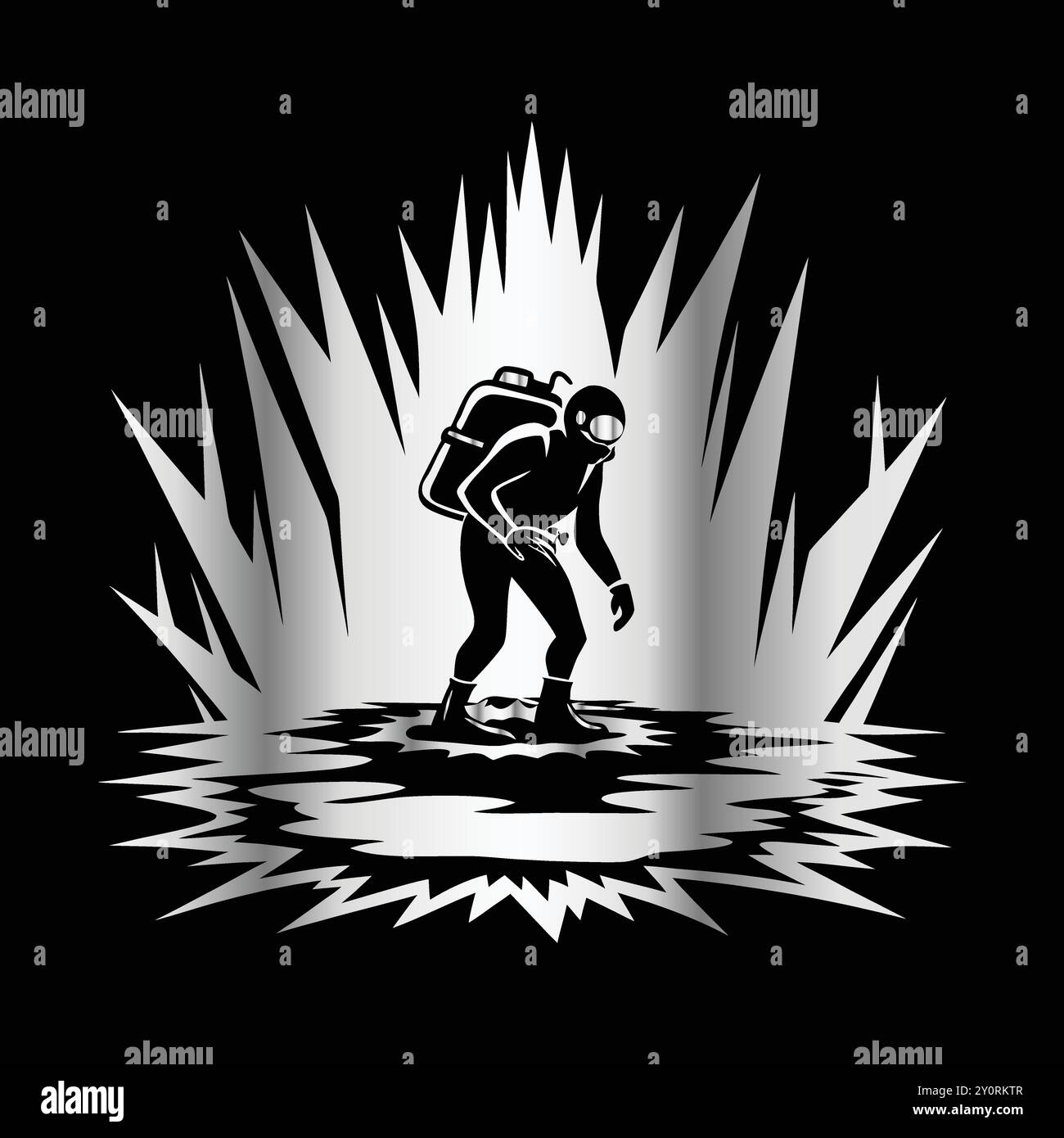 Logo for scuba diving on an isolated background. Vector logo or icon ...