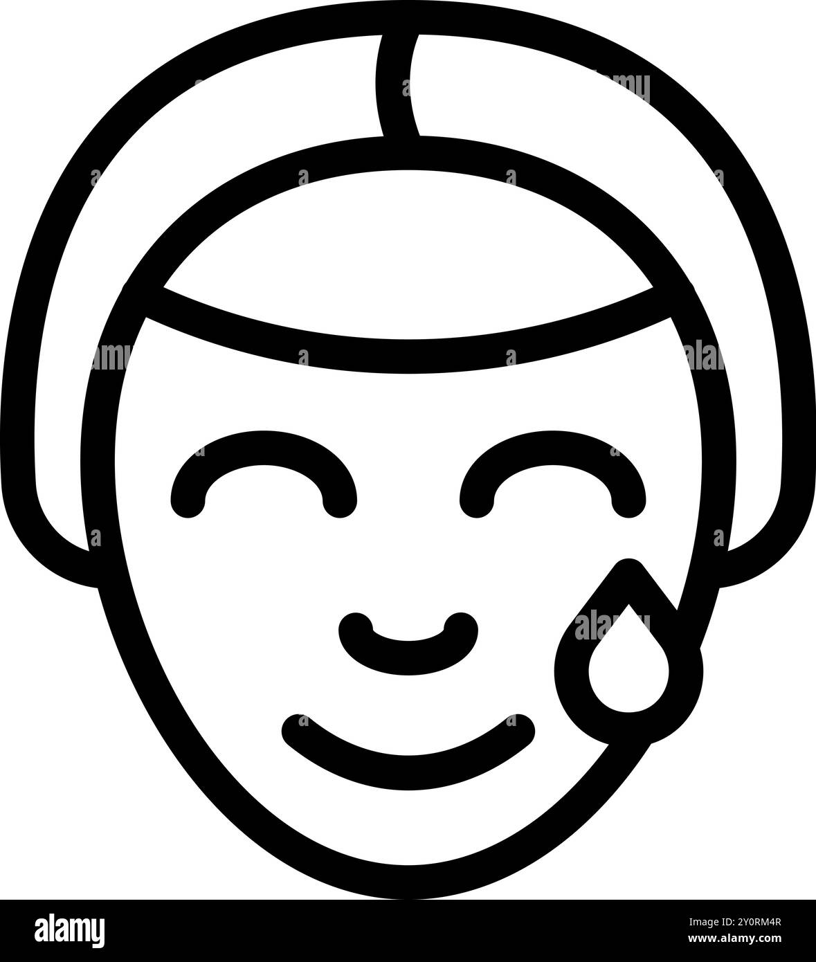 Minimalist icon of a woman taking care of her skin by applying a face ...