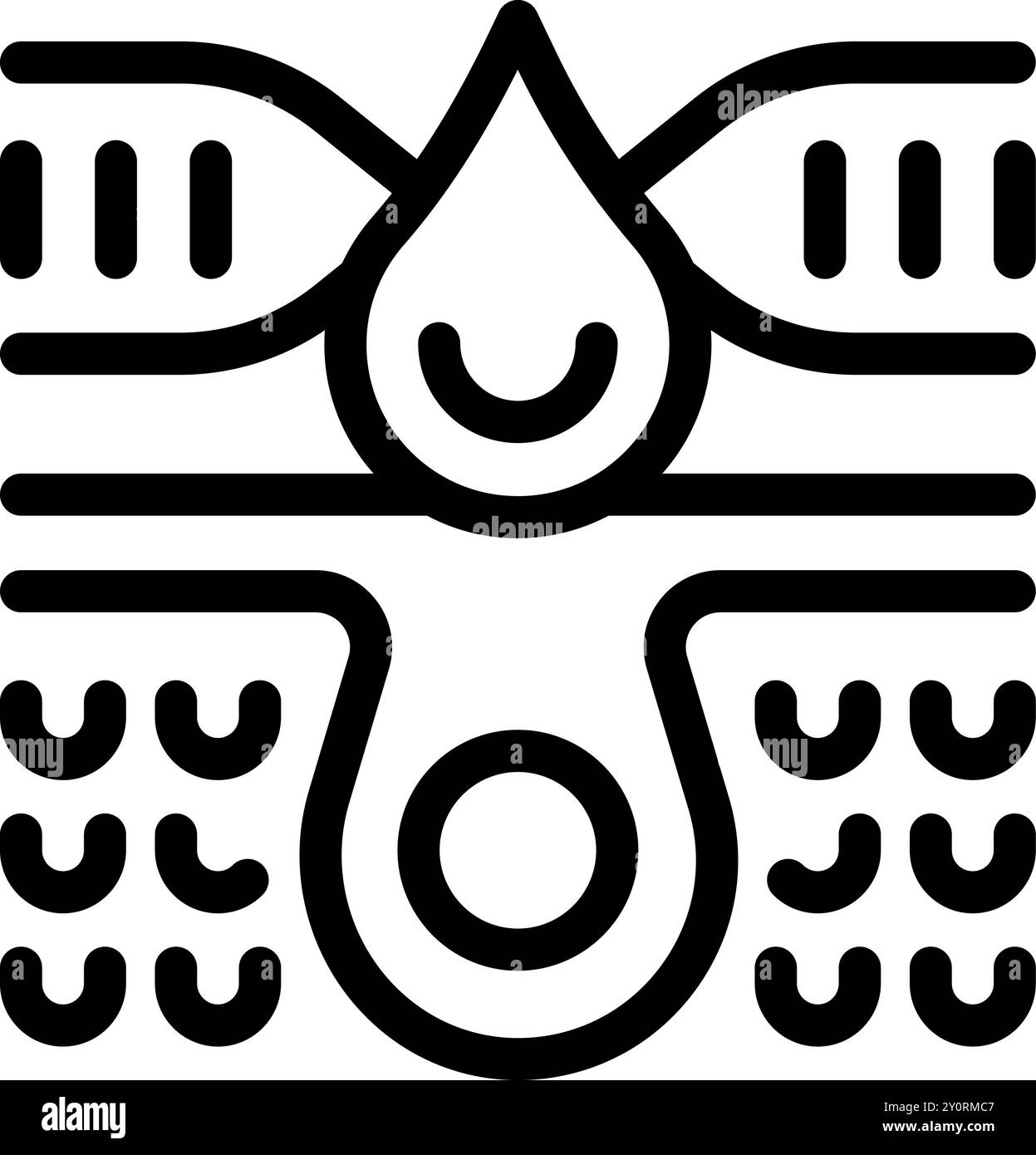 This icon represents a blood drop over a human organ, symbolizing a dna ...