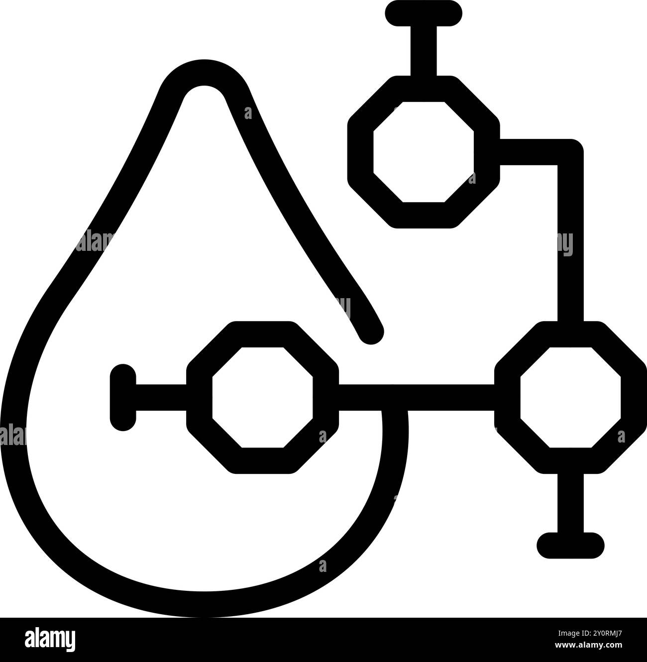 Simple diagram of a water molecule connecting, showing the bonds ...
