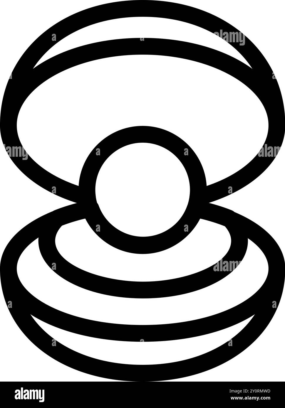 Simple vector icon of an oyster shell revealing a big round pearl inside Stock Vector Image ...