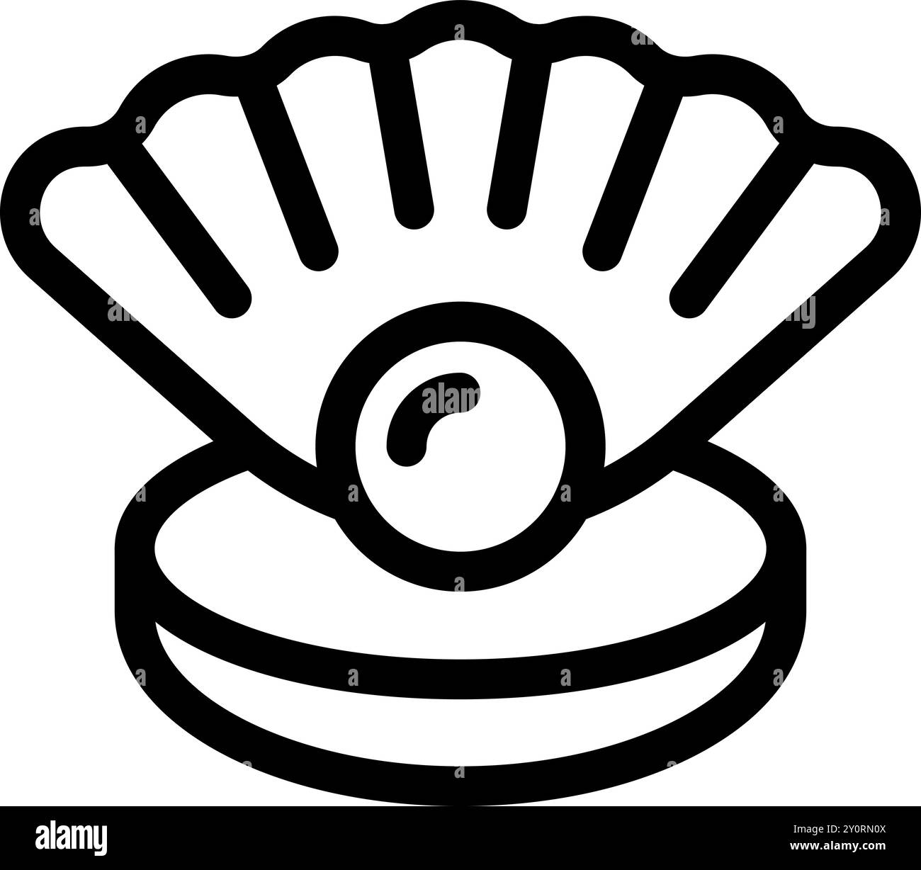 Minimalist vector illustration of an open seashell showing a growing ...