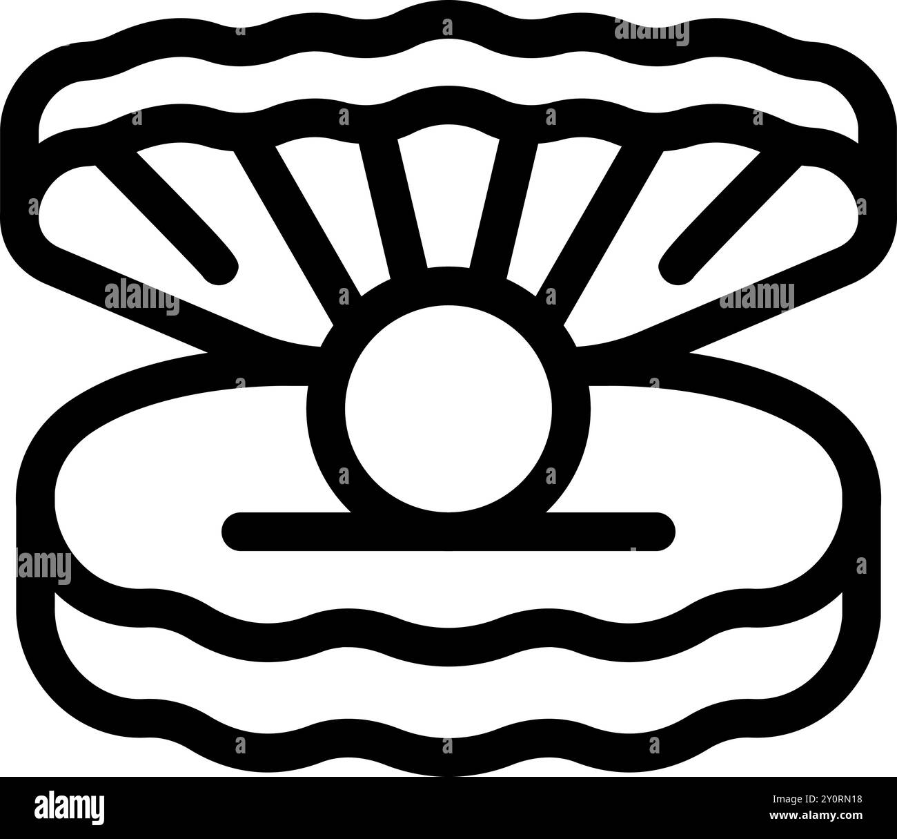 Open oyster shell containing a magnificent, valuable round white pearl ...