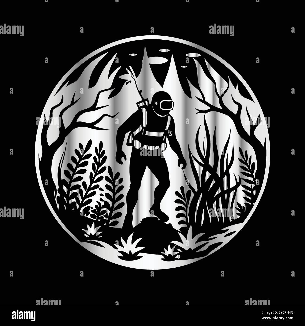 Logo for scuba diving on an isolated background. Vector logo or icon ...