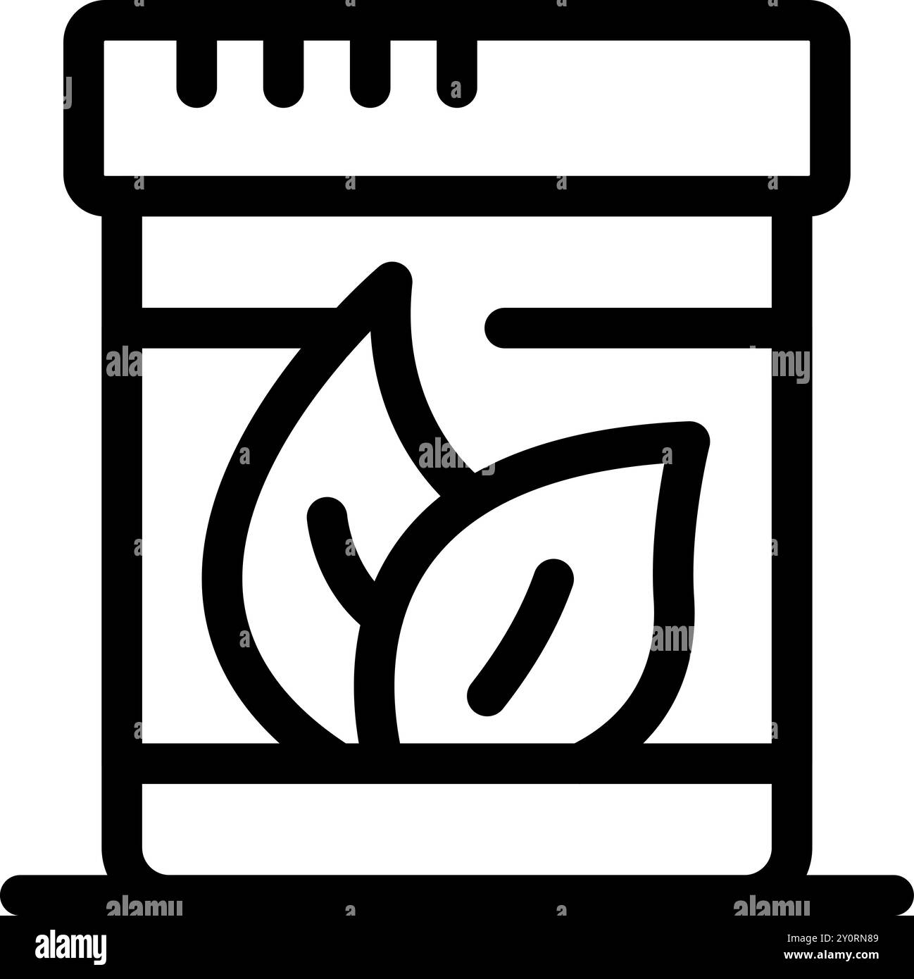 Simple icon of a reusable container made of plants for eco friendly ...