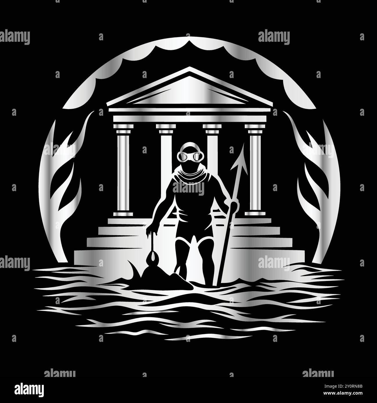 Logo for scuba diving on an isolated background. Vector logo or icon ...