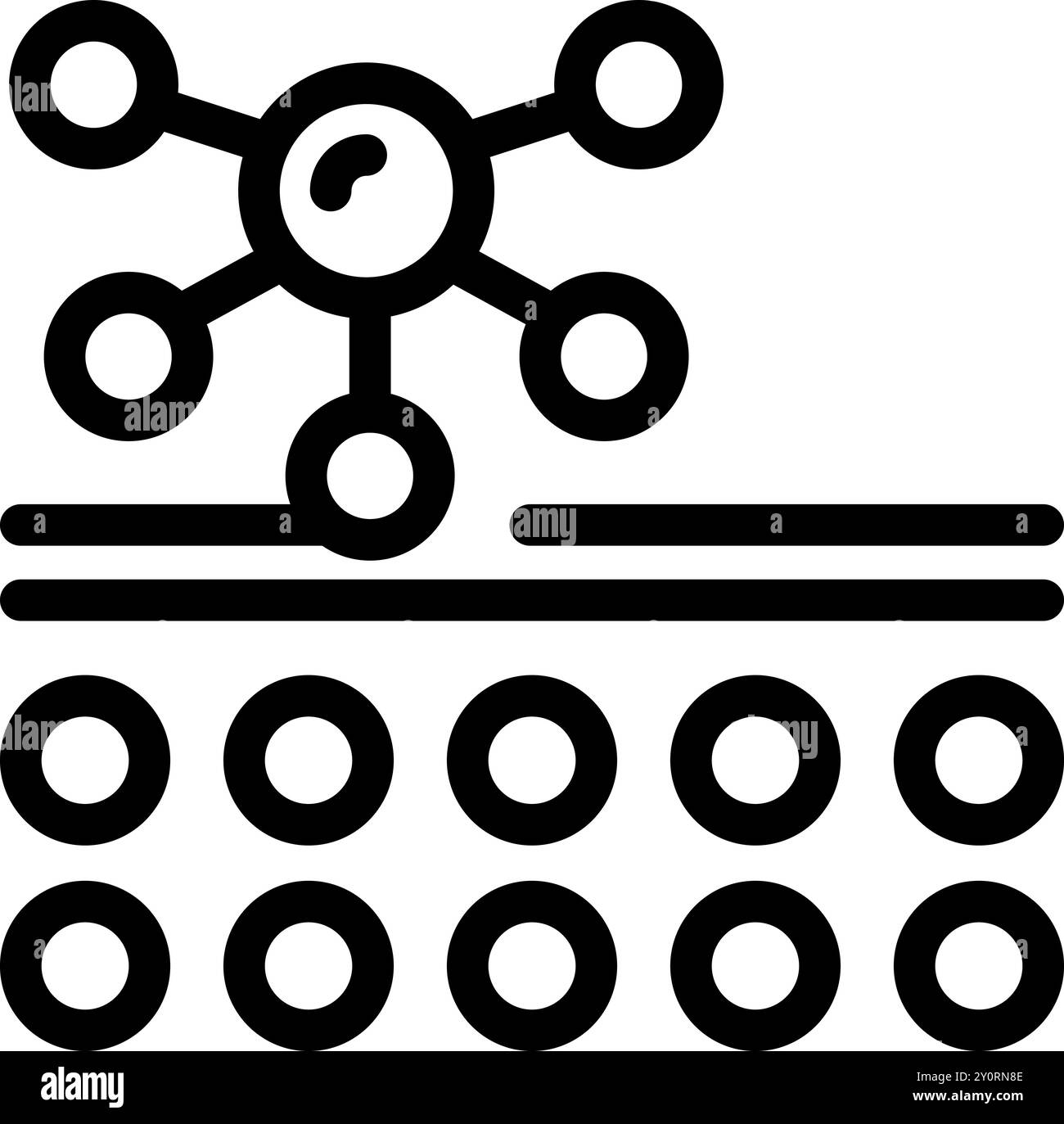 Icon of a network connecting with data points forming a grid ...