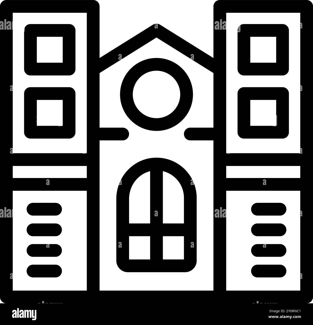 Modern educational institution architecture Black and White Stock ...