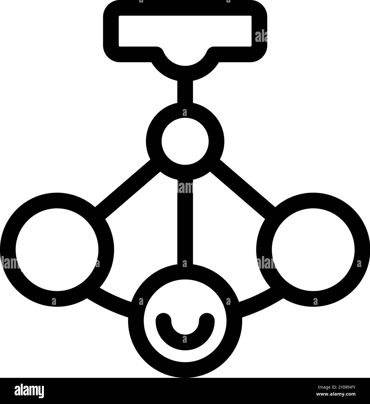 Network structure icon representing a system with interconnected ...