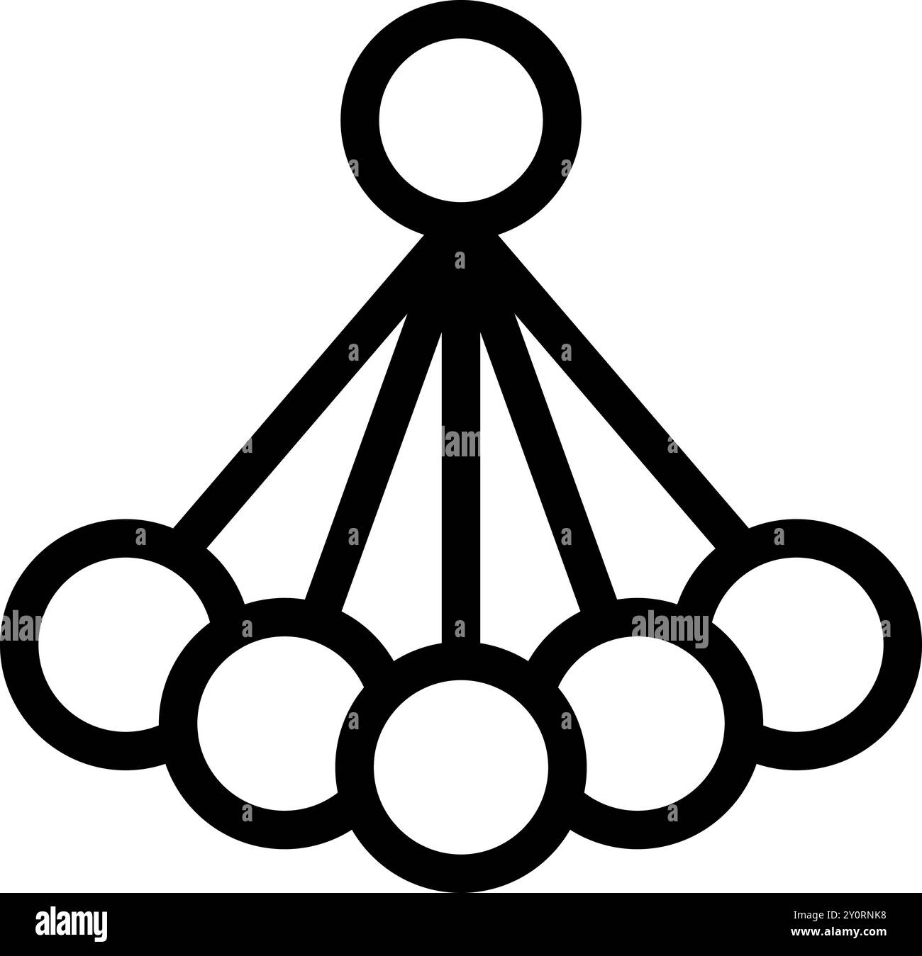 This Vector Illustration Of A Hierarchical Network Structure Connects Multiple Nodes With Lines