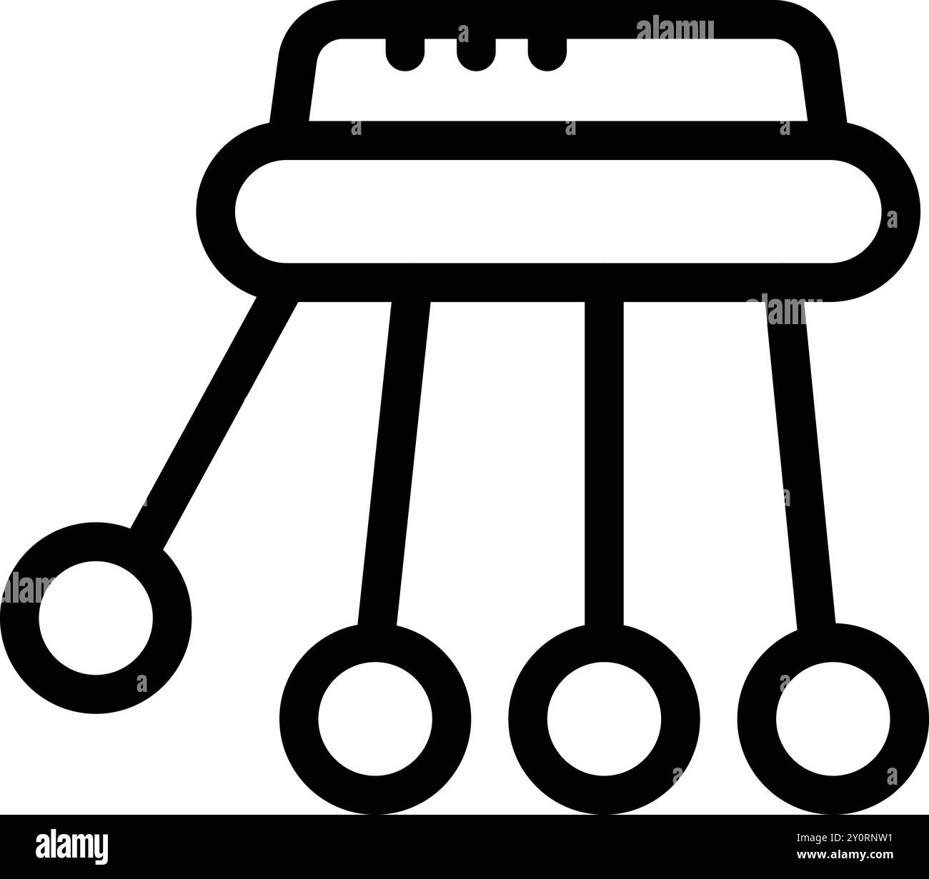 Simple illustration of a newton's cradle, perfect for representing ...
