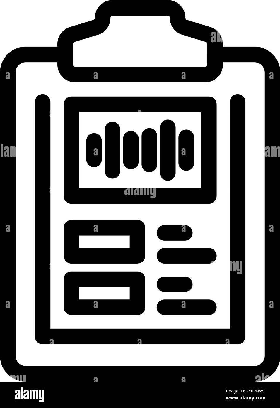Clipboard showing audio track waveform icon vector outline for web ...