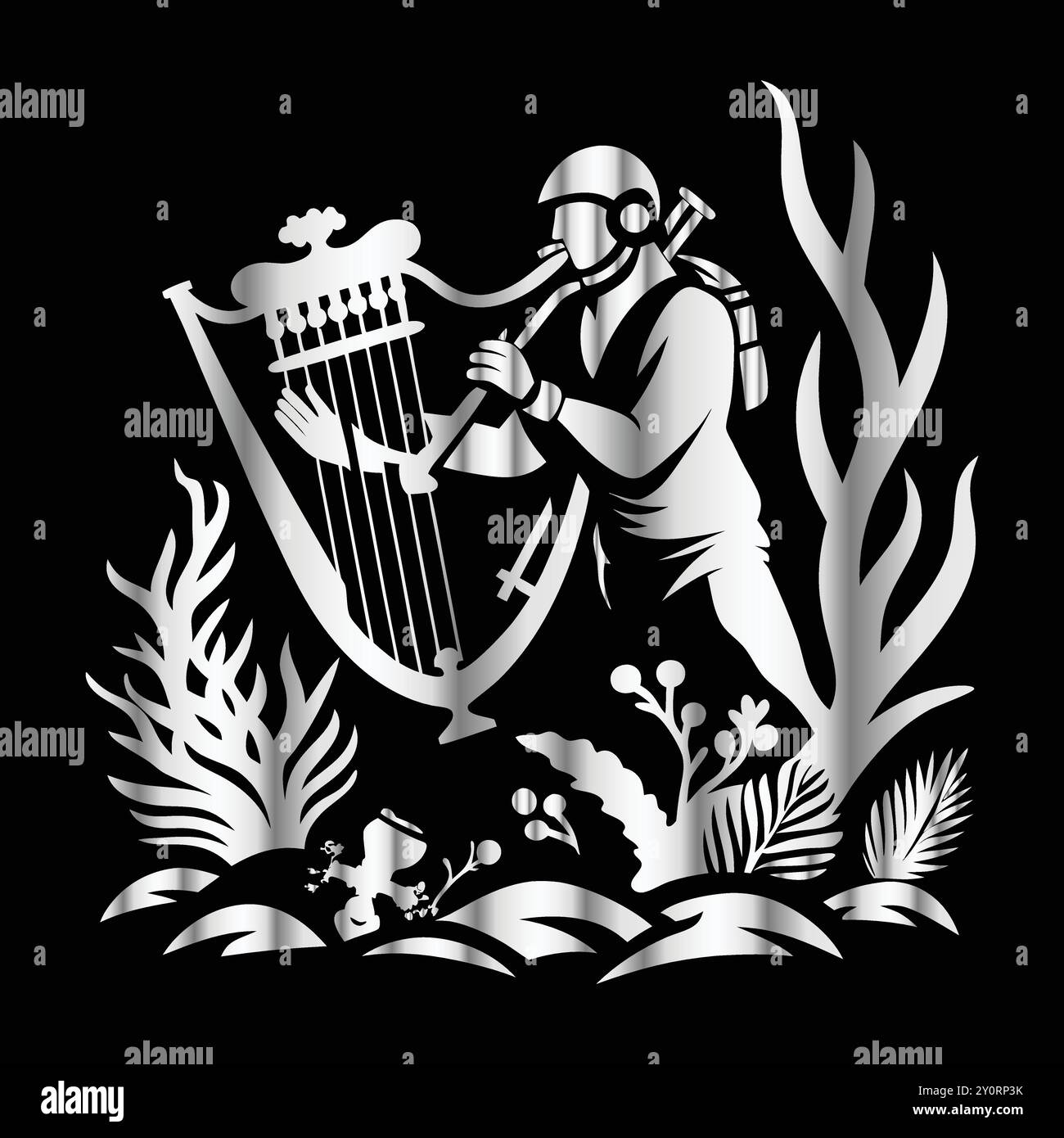 Logo for scuba diving on an isolated background. Vector logo or icon ...