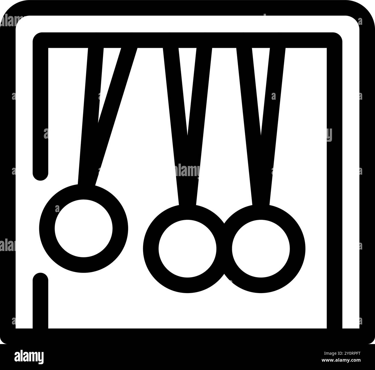 Newton's cradle illustrating the conservation of momentum and energy as ...