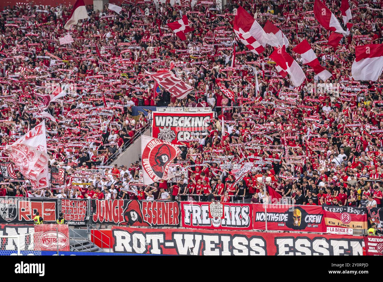 The football stadium of Rot-Weiss Essen, 3rd league, stadium at the ...