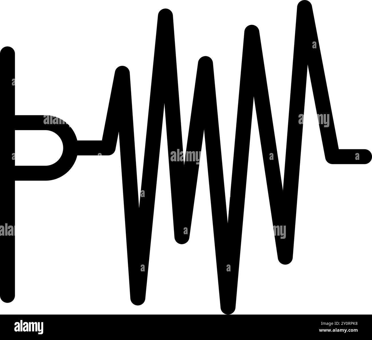 Bold black icon of a seismograph recording seismic activity Stock ...