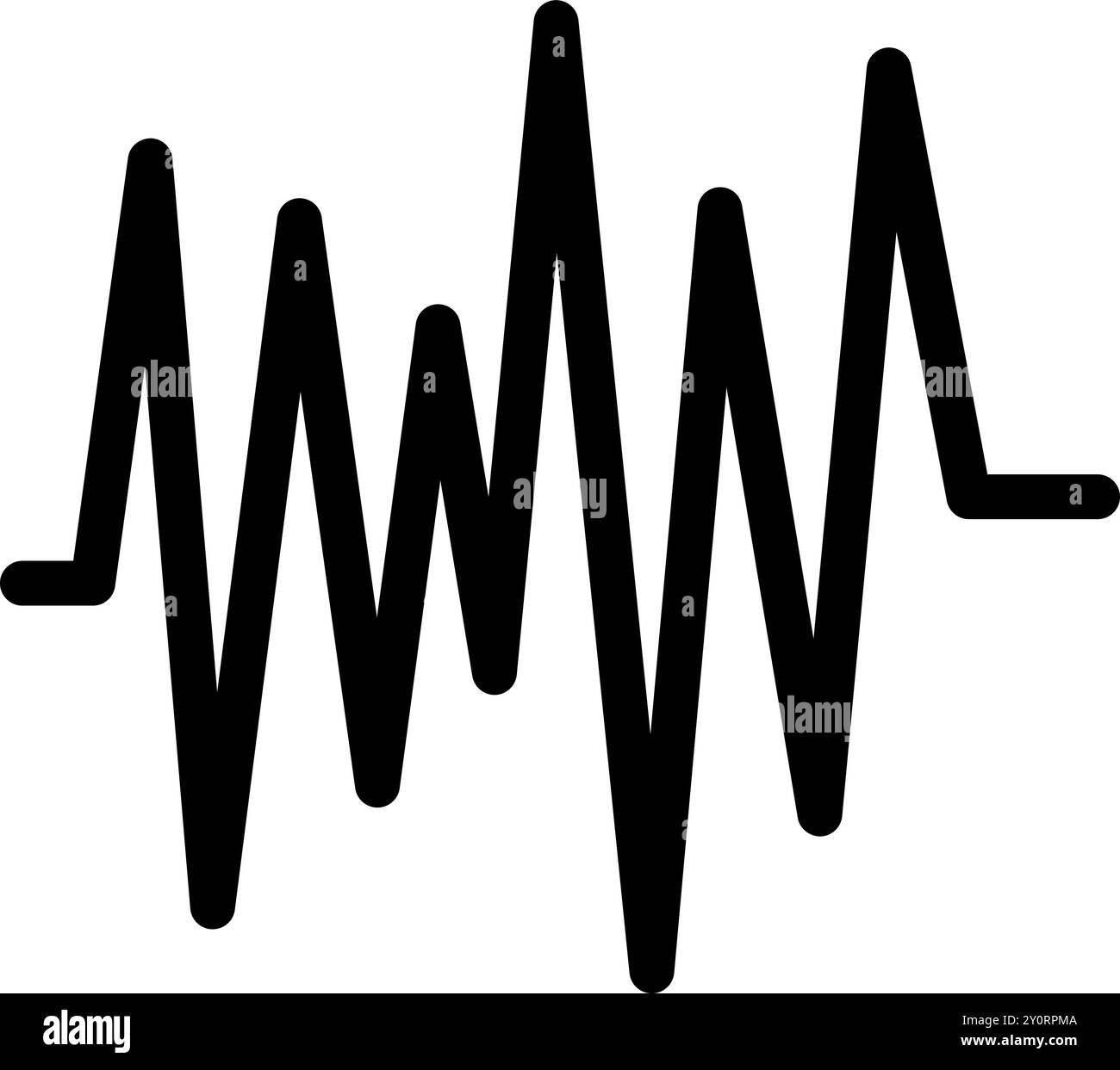 Black ekg line is fluctuating on a white background, representing a ...