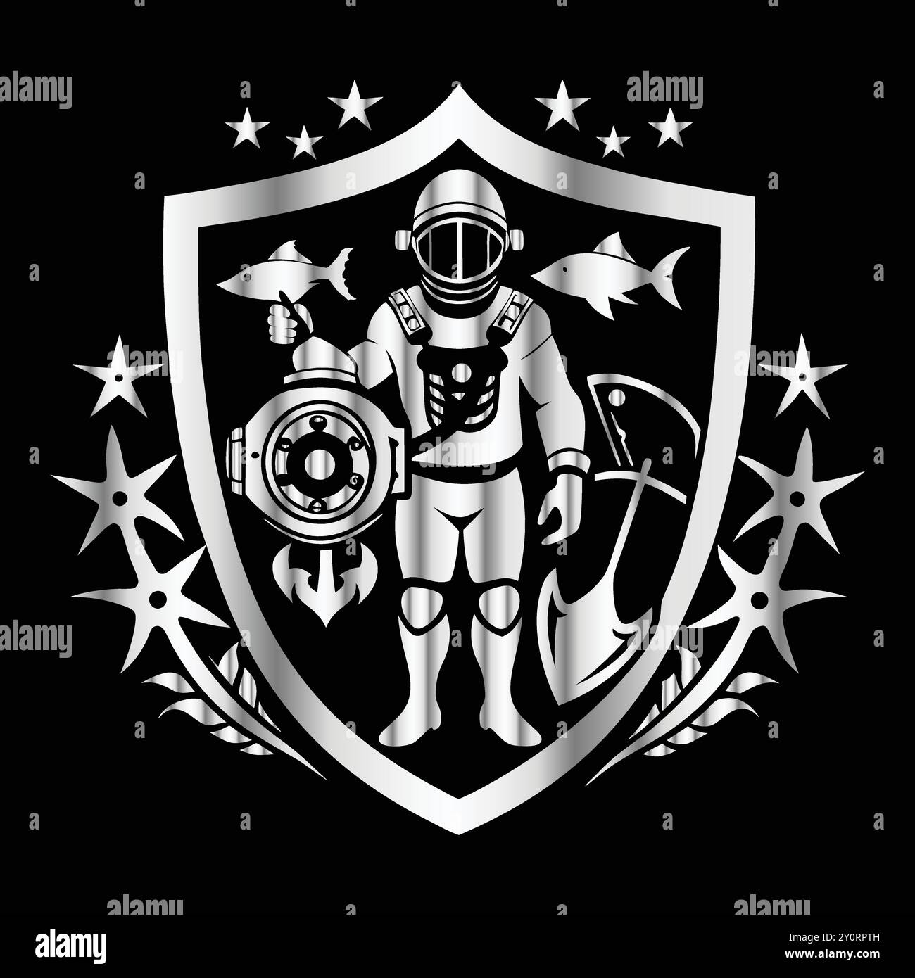 Logo for scuba diving on an isolated background. Vector logo or icon ...